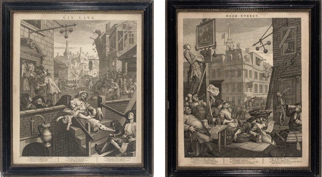 DICKENS, Charles - William HOGARTH (1697-1764). 'Gin Lane. - Beer ...