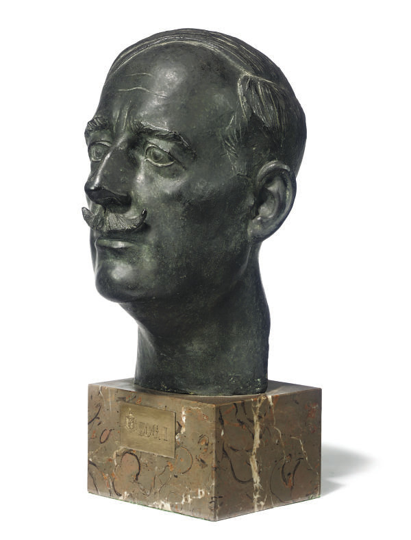 A BRONZE BUST OF KING ZOG OF ALBANIA , AFTER JOSE TORRES, CIRCA 1935 ...