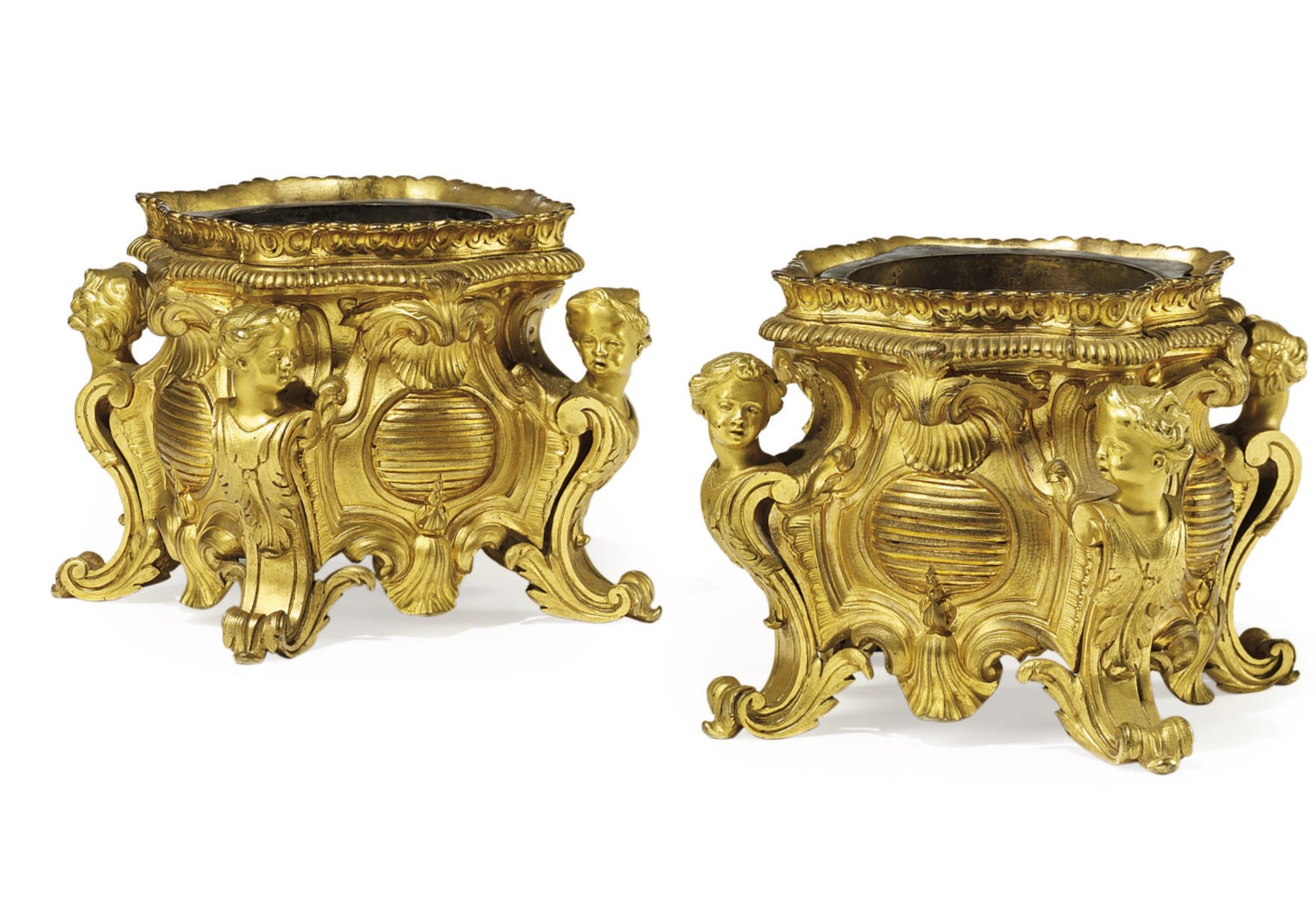A PAIR OF FRENCH GILT-BRONZE CACHE POTS , LATE 19TH CENTURY | Christie's