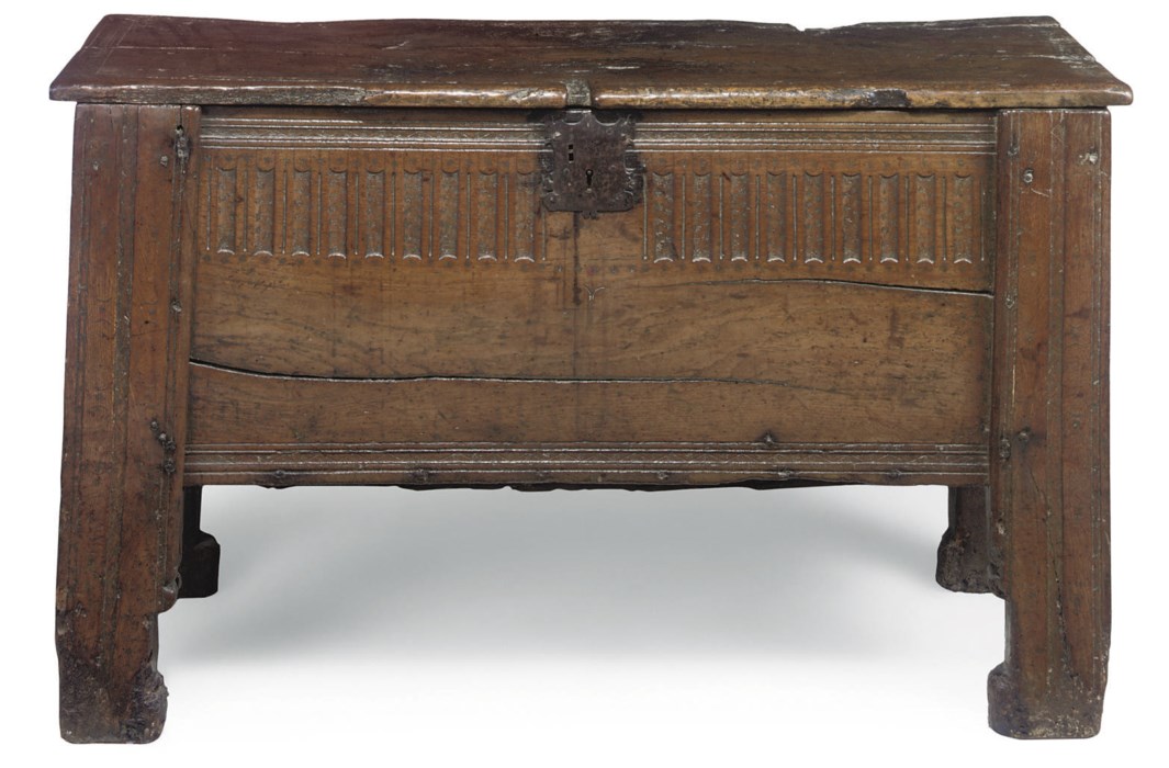 AN ELIZABETHAN OAK BOARDED CHEST , LATE 16TH CENTURY, WELSH BORDERS ...