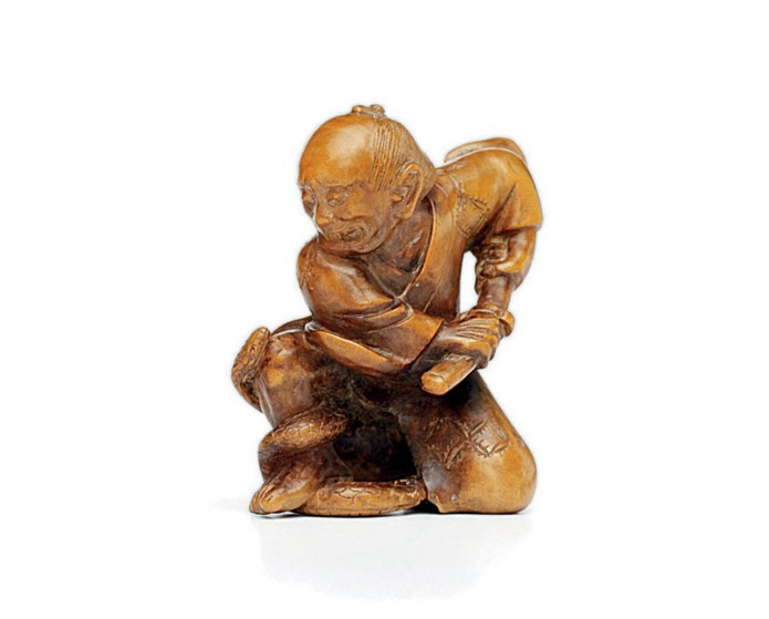 A Wood Netsuke , EDO-MEIJI PERIOD (19TH CENTURY) | Christie's