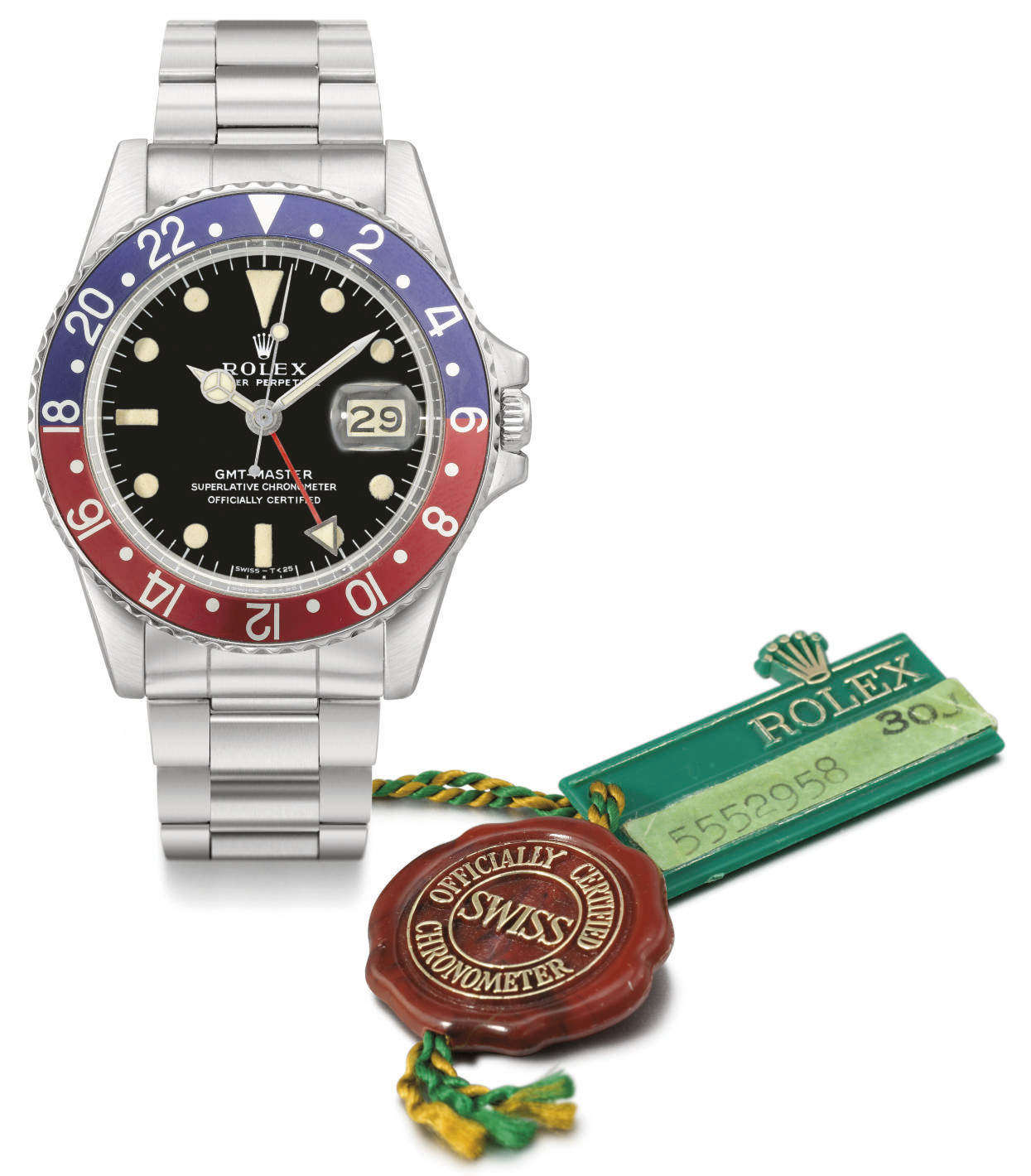 Rolex. A stainless steel automatic dual time wristwatch with sweep ...