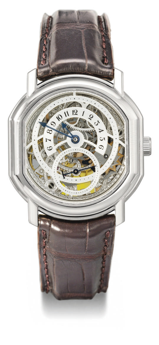 Daniel Roth. An 18K white gold rectangular-shaped skeletonized ...