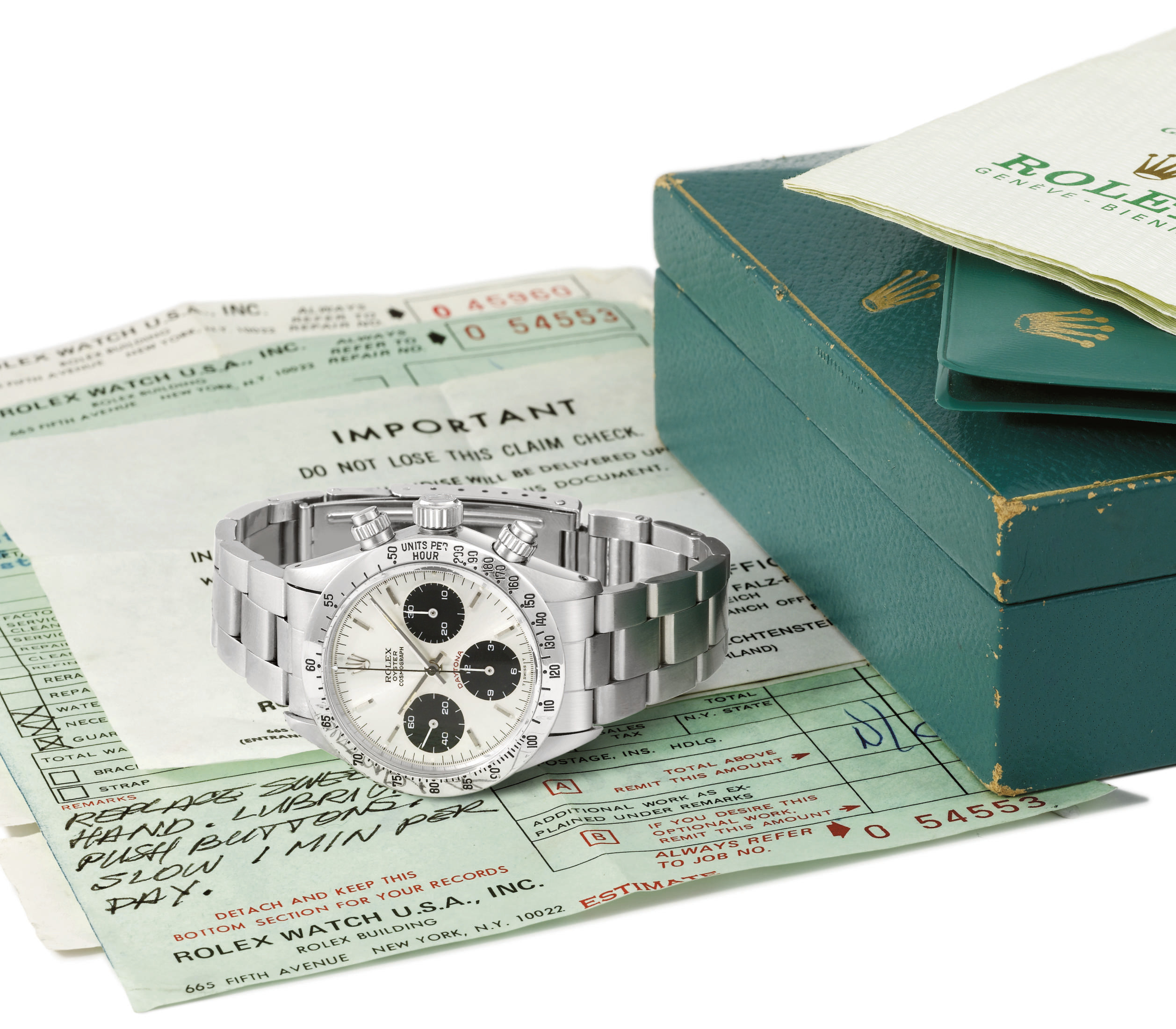 Rolex. A stainless steel chronograph wristwatch with bracelet, original ...