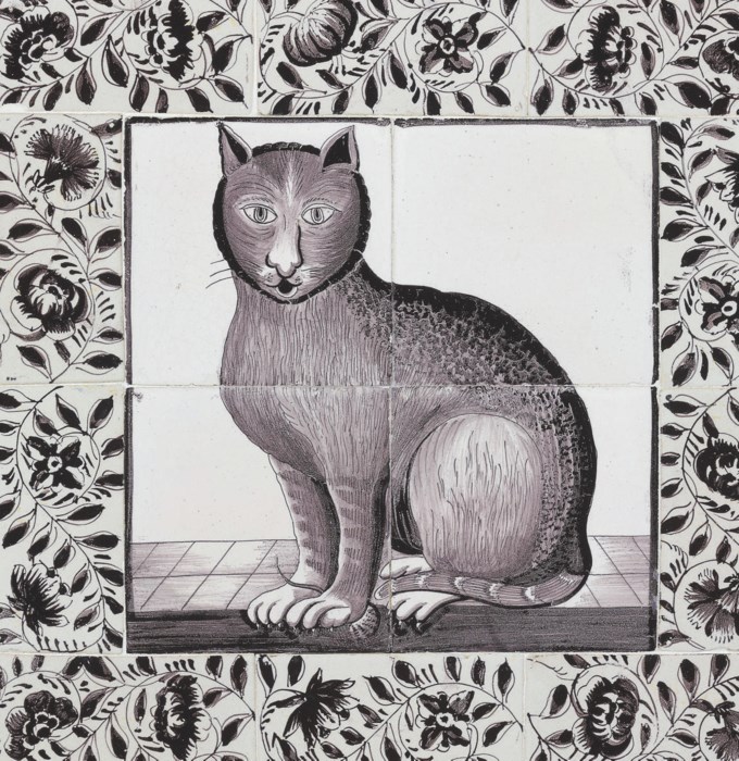 A DUTCH DELFT TILE PICTURE OF A CAT , CIRCA 1860-1880, UTRECHT | Christie's