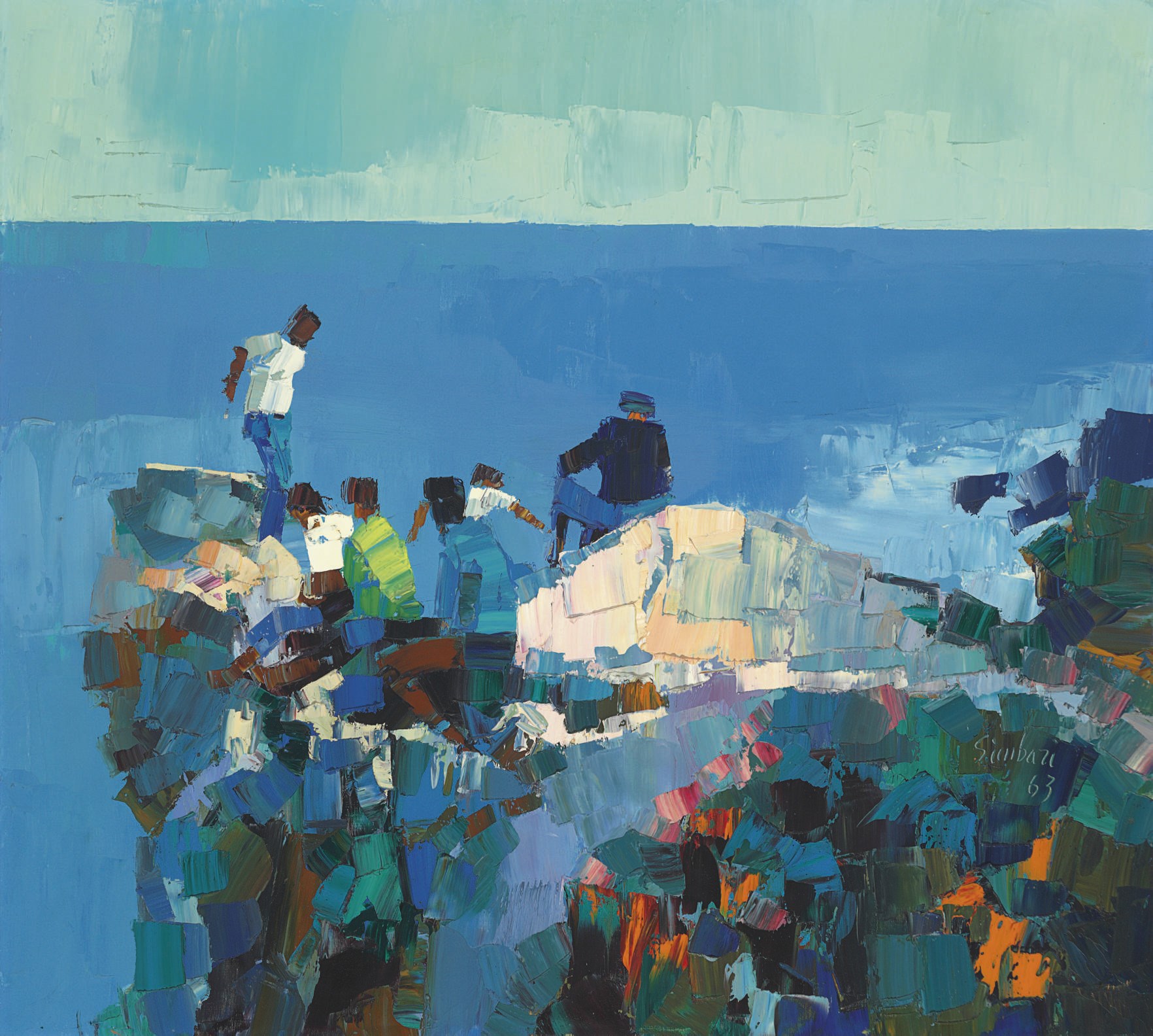 Nicola Simbari (b. 1927) , Blue Rocks in Capri | Christie's