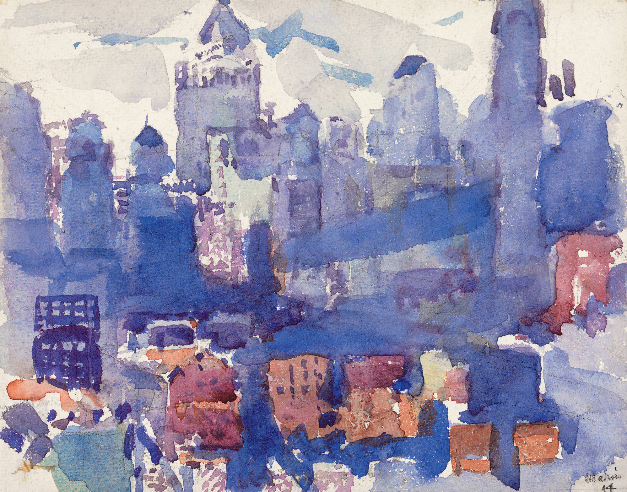 John Marin (1870-1953) , Lower New York From the Bridge | Christie's