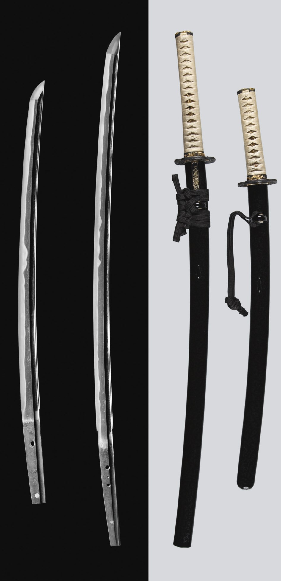 A Mounted Daisho , THE KATANA O-SURIAGE UNSIGNED ATTRIBUTED TO NAOE ...