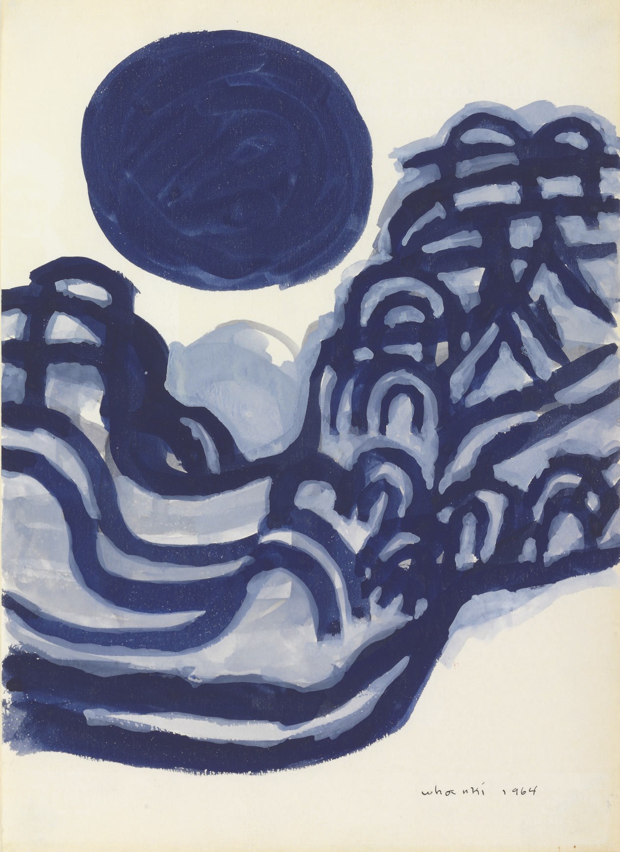 Kim Whanki (1913-1974) , Mountain and Moon | Christie's
