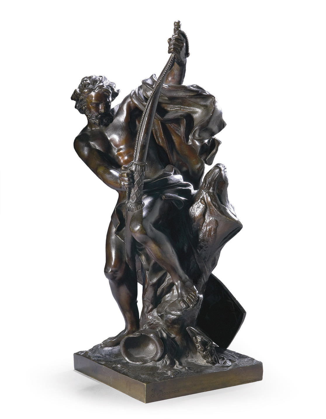FIGURE EN BRONZE REPRESENTANT ULYSSE BANDANT SON ARC