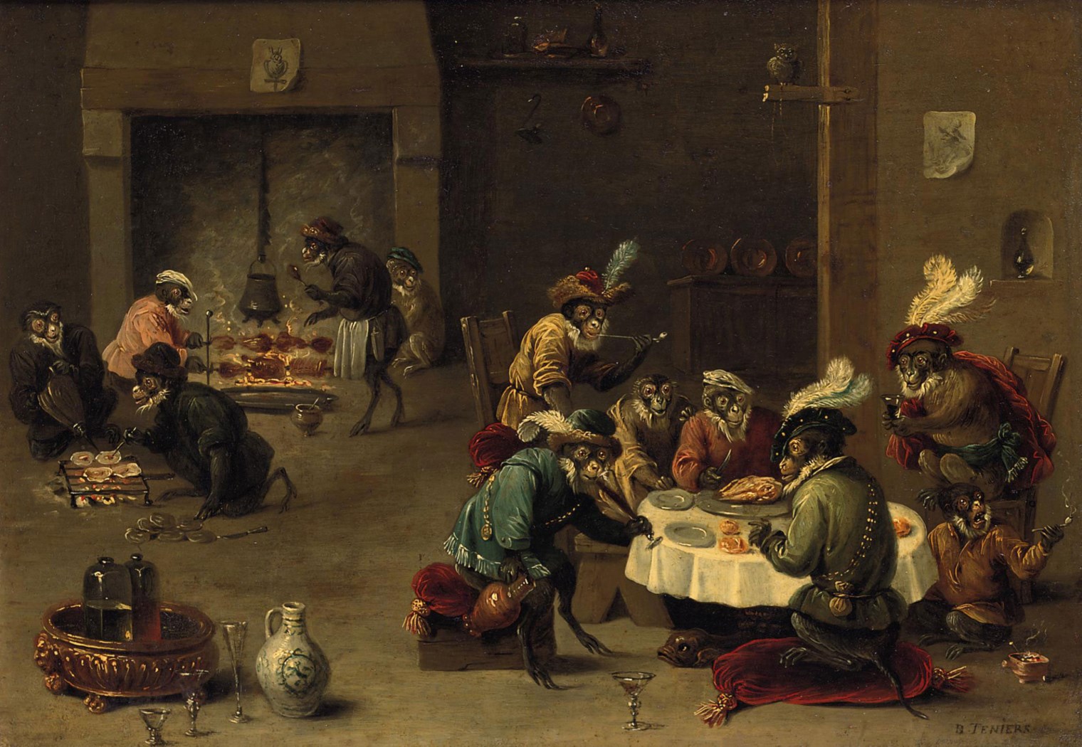 Studio of David Teniers II (Antwerp 1610-1690 Brussels) , Monkeys ...