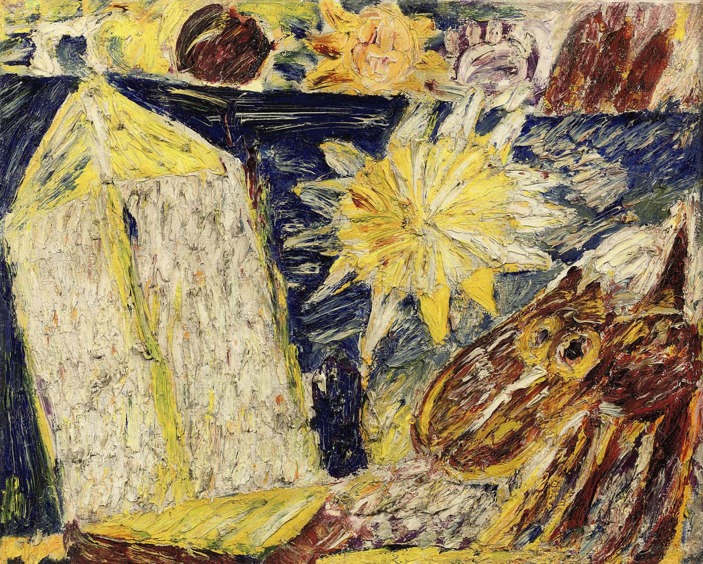 Carl-Henning Pedersen (1913-2007) , Aften ved havet - Evening by the ...