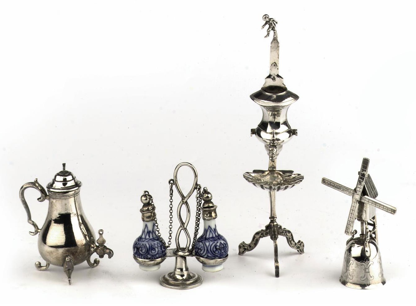Four mostly Dutch silver miniatures , THE COFFEE-POT PROBABLY WITH ...