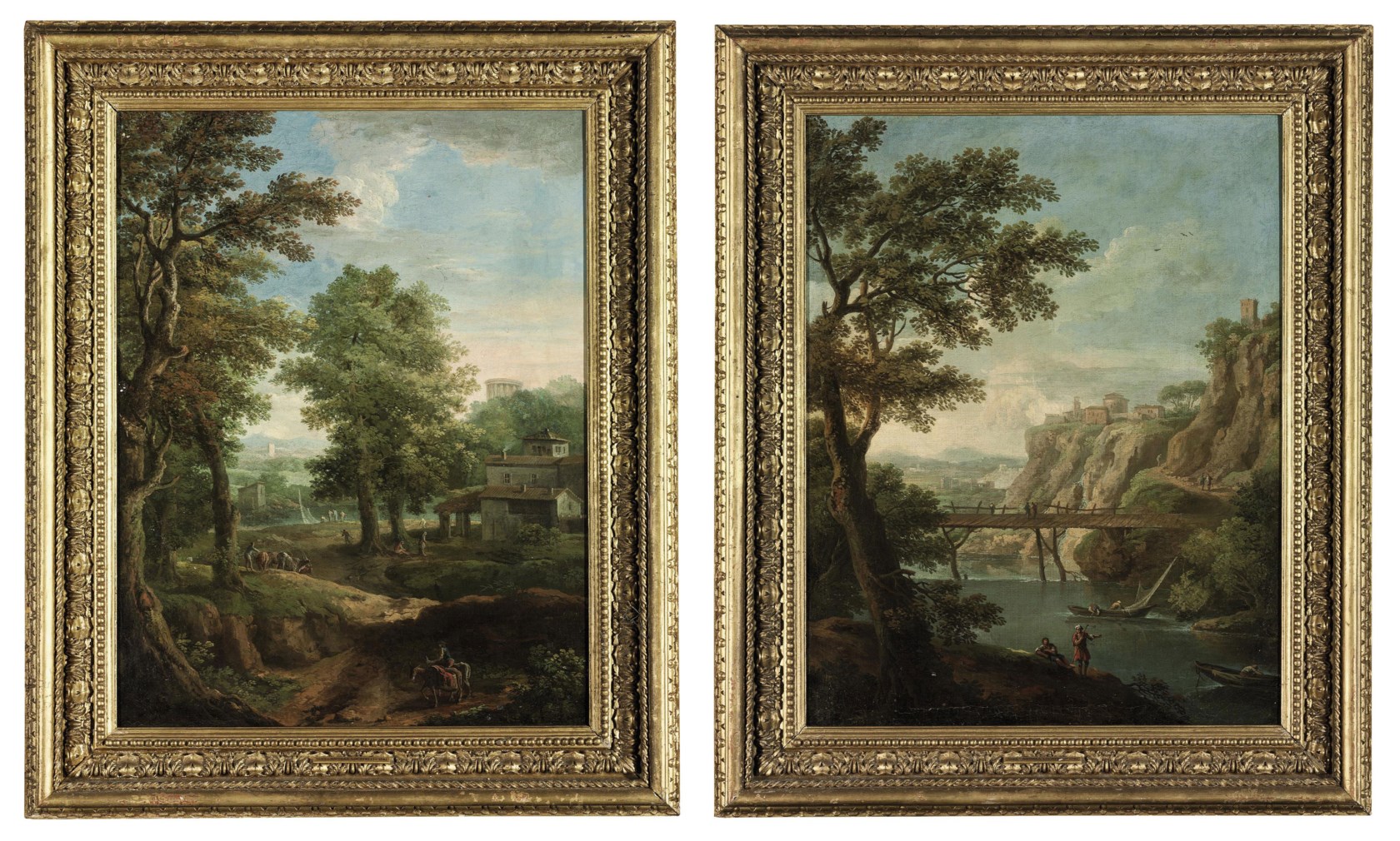 Paolo Anesi (Rome 1697-1773) , An extensive wooded landscape with a ...