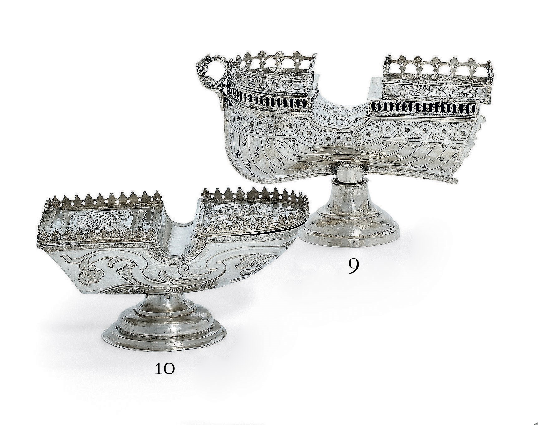 A SPANISH SILVER INCENSE-BOAT , TOWN MARK AN INCUSE LION AND CASTLE ...