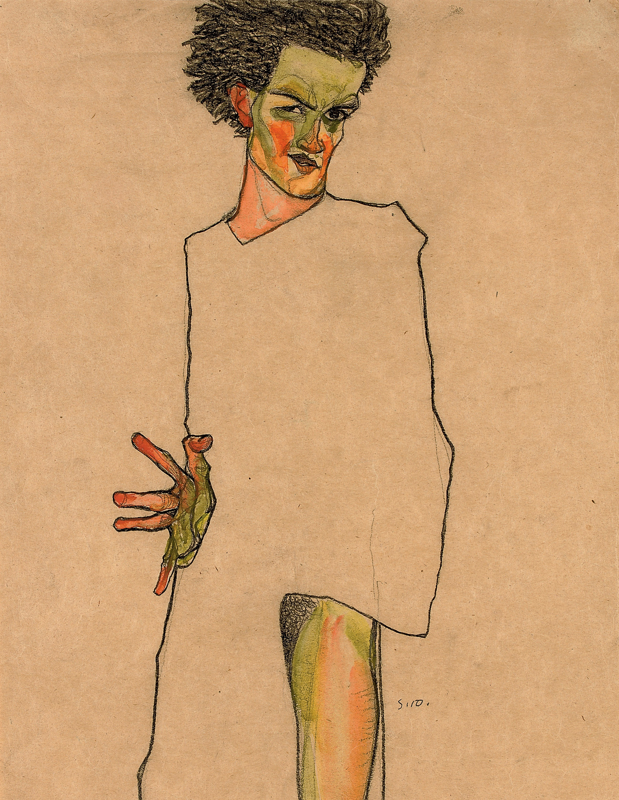 Egon Schiele (1890-1918) , Selbstbildnis | Christie's