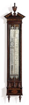 A DUTCH MAHOGANY AND INLAID CONTRA-BAROMETER , T. STOPPANI, AMSTERDAM ...