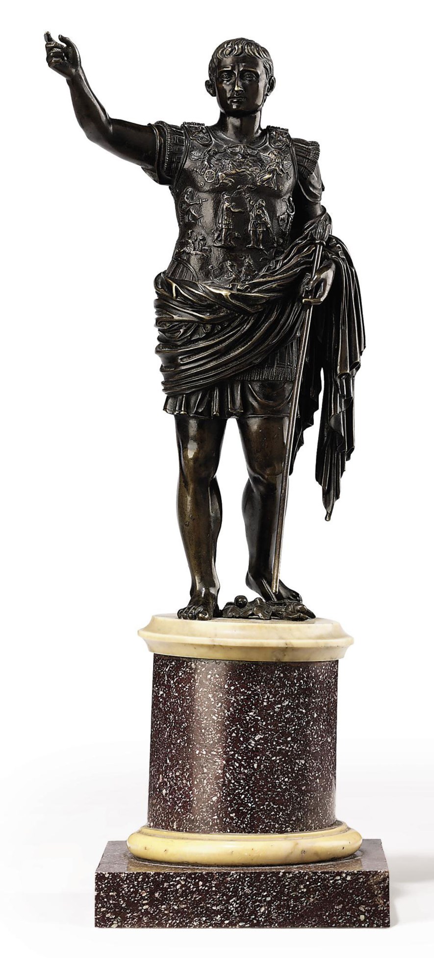AN ITALIAN BRONZE FIGURE OF THE AUGUSTUS PRIMA PORTA , AFTER THE ...