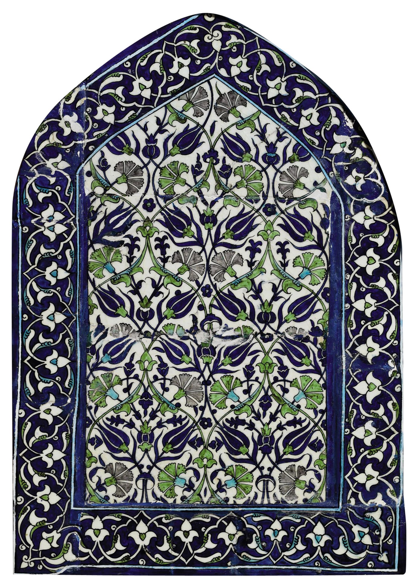 A LARGE DAMASCUS POTTERY TILE PANEL , OTTOMAN SYRIA, 17TH CENTURY ...