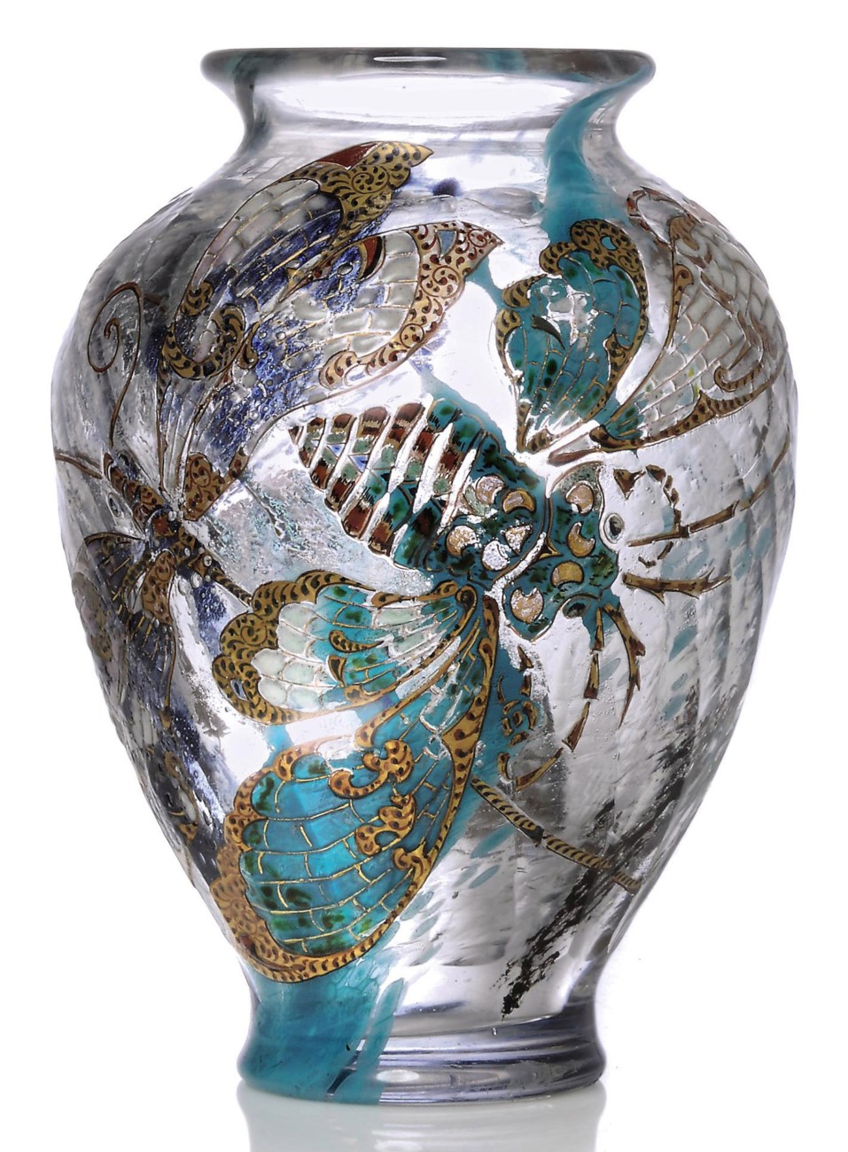 EMILE GALLÉ (1846-1904) , LIBELLULES ET CIGALE VASE, CIRCA 1900 ...