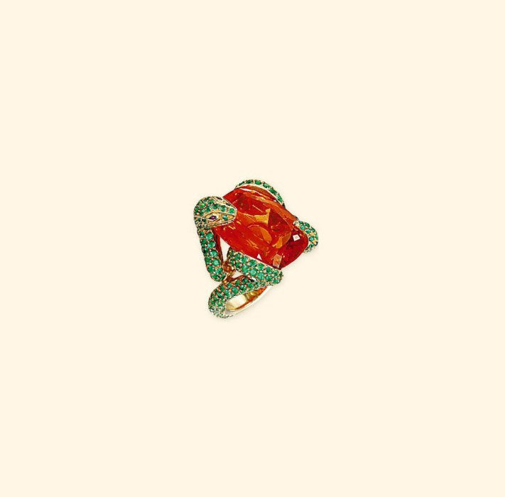 A GARNET 'PYTHON' RING, BY BOUCHERON | Christie's