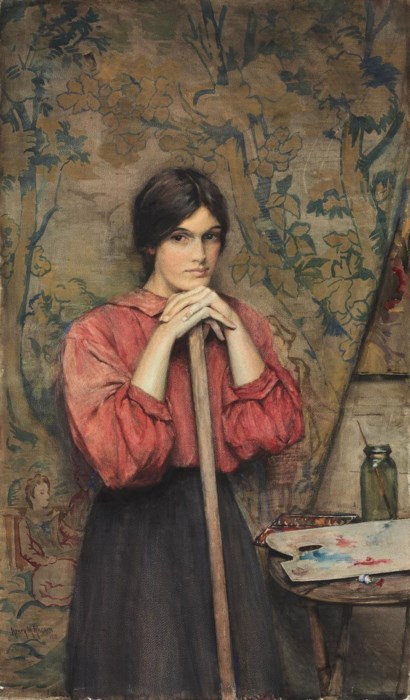 Henry Meynell Rheam (1859-1920) , Study of a girl in the artist's ...