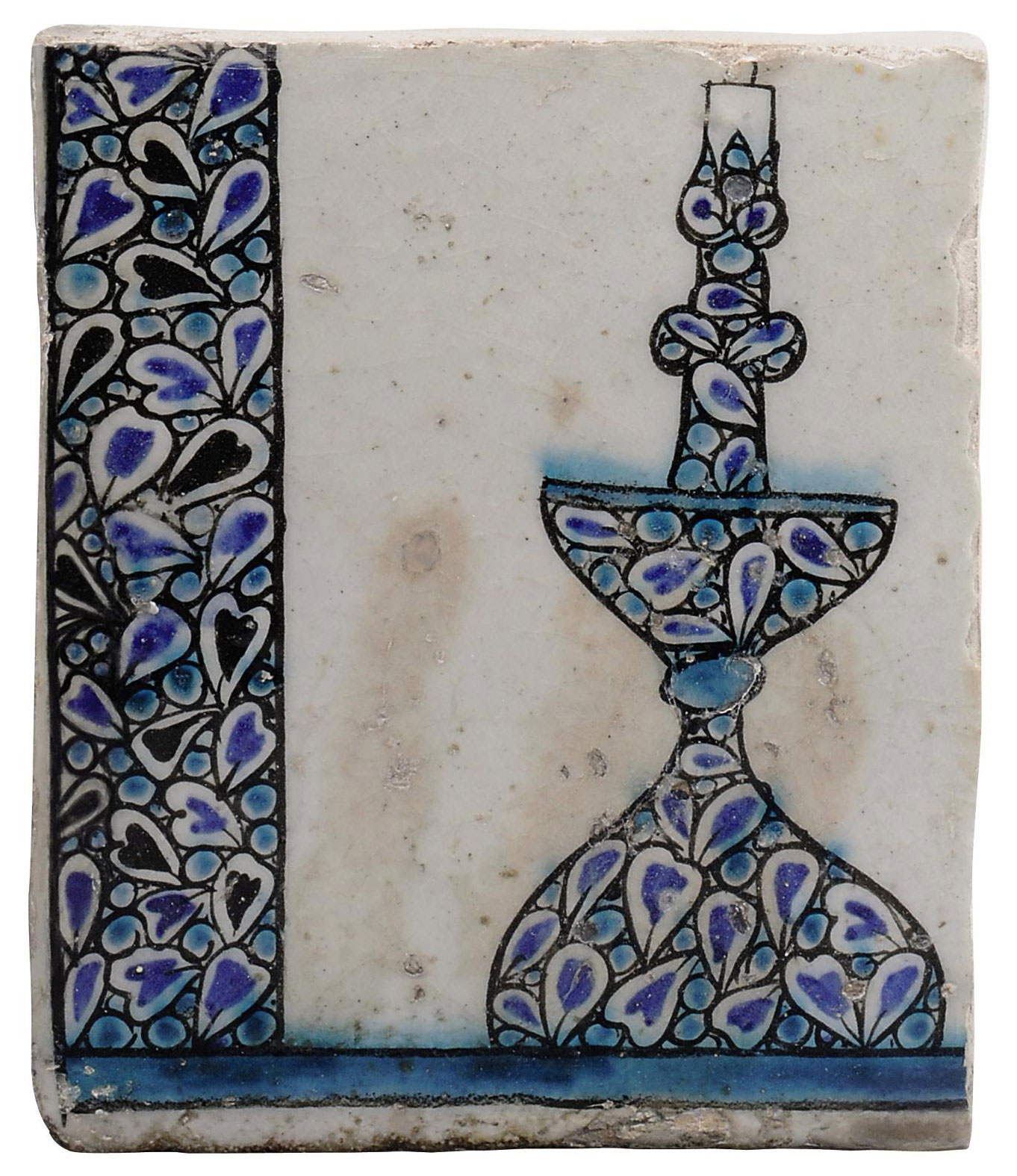 A DAMASCUS POTTERY TILE