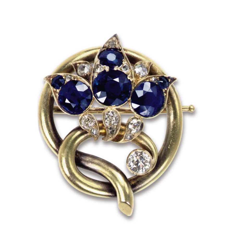 A Jewelled Gold Brooch , MAKER'S MARK 'AK', ST PETERSBURG, CIRCA 1890 ...