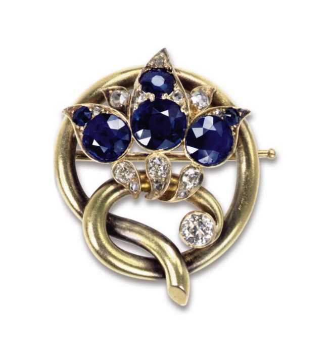 A Jewelled Gold Brooch , MAKER'S MARK 'AK', ST PETERSBURG, CIRCA 1890 ...