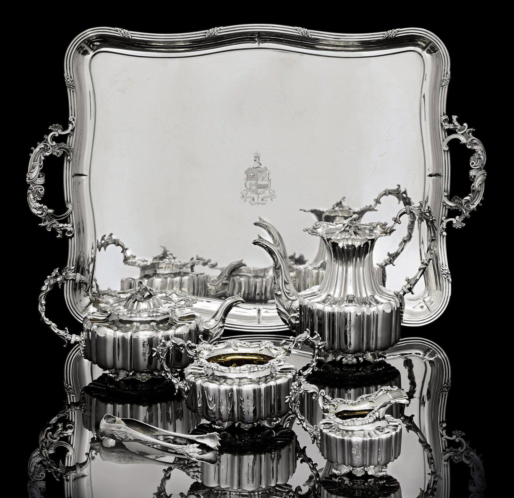 A Silver-Mounted Cut-Glass Jug , MARKED LORIE, WITH THE MAKER'S MARK OF ...