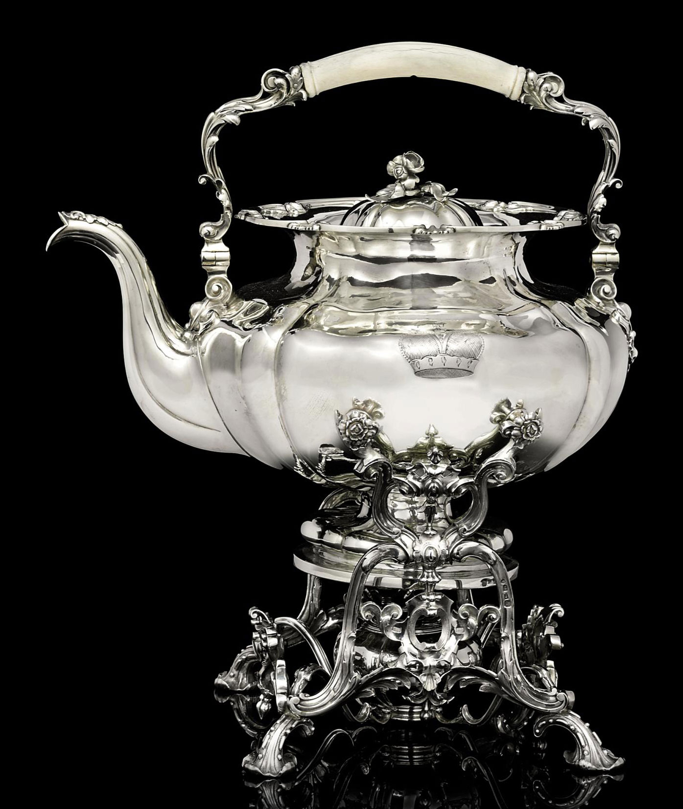 A Silver-Mounted Cut-Glass Jug , MARKED LORIE, WITH THE MAKER'S MARK OF ...