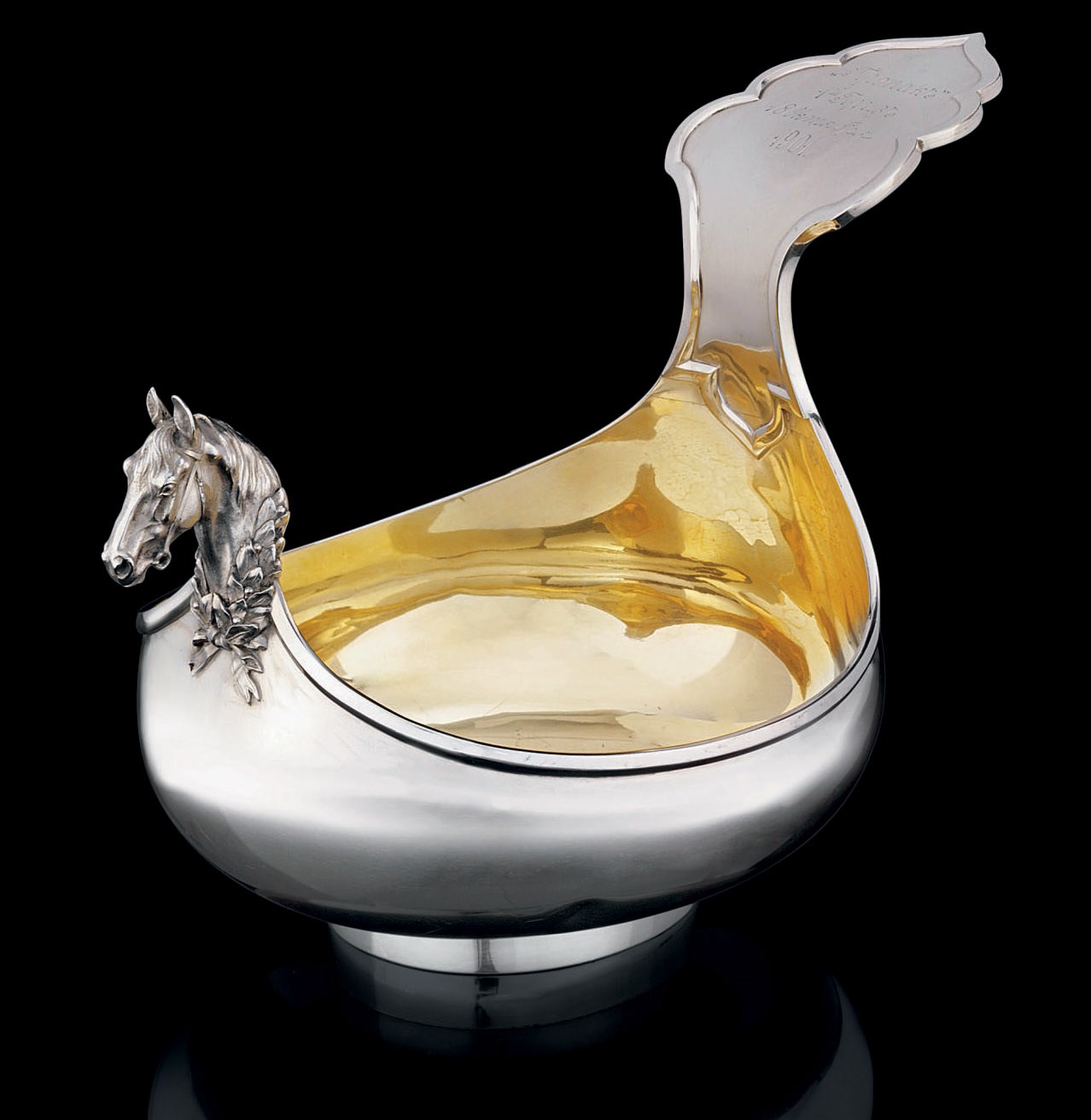 A Silver Trophy Kovsh , MARKED GRACHEV BROTHERS WITH THE IMPERIAL ...