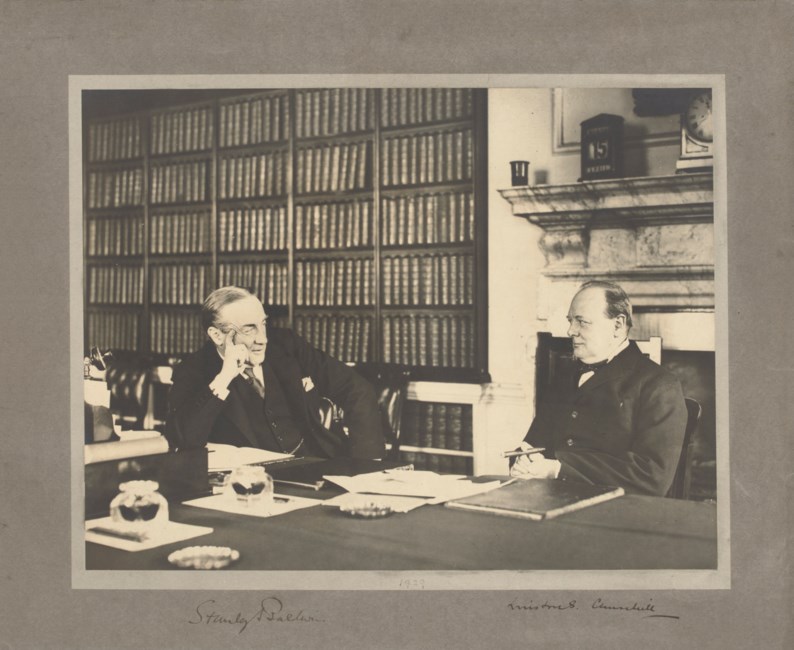 CHURCHILL, Winston S. Photograph signed (on mount, 'Winston S ...