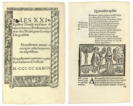 OVIDIUS, Publius Naso (43 B.C.-17/18 A.D.). Epistres d'Ovide ...