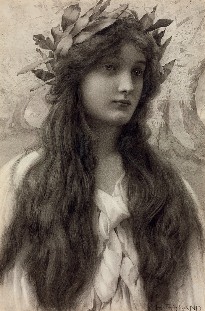 Henry Ryland (1856-1924) , Maiden with a laurel wreath | Christie's