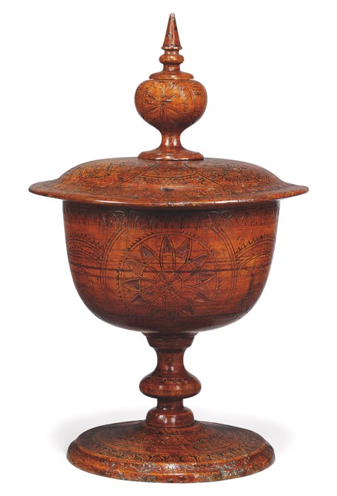 THE HICKSTEAD PLACE WASSAIL BOWLA RARE SYCAMORE WASSAIL BOWL, CIRCA ...