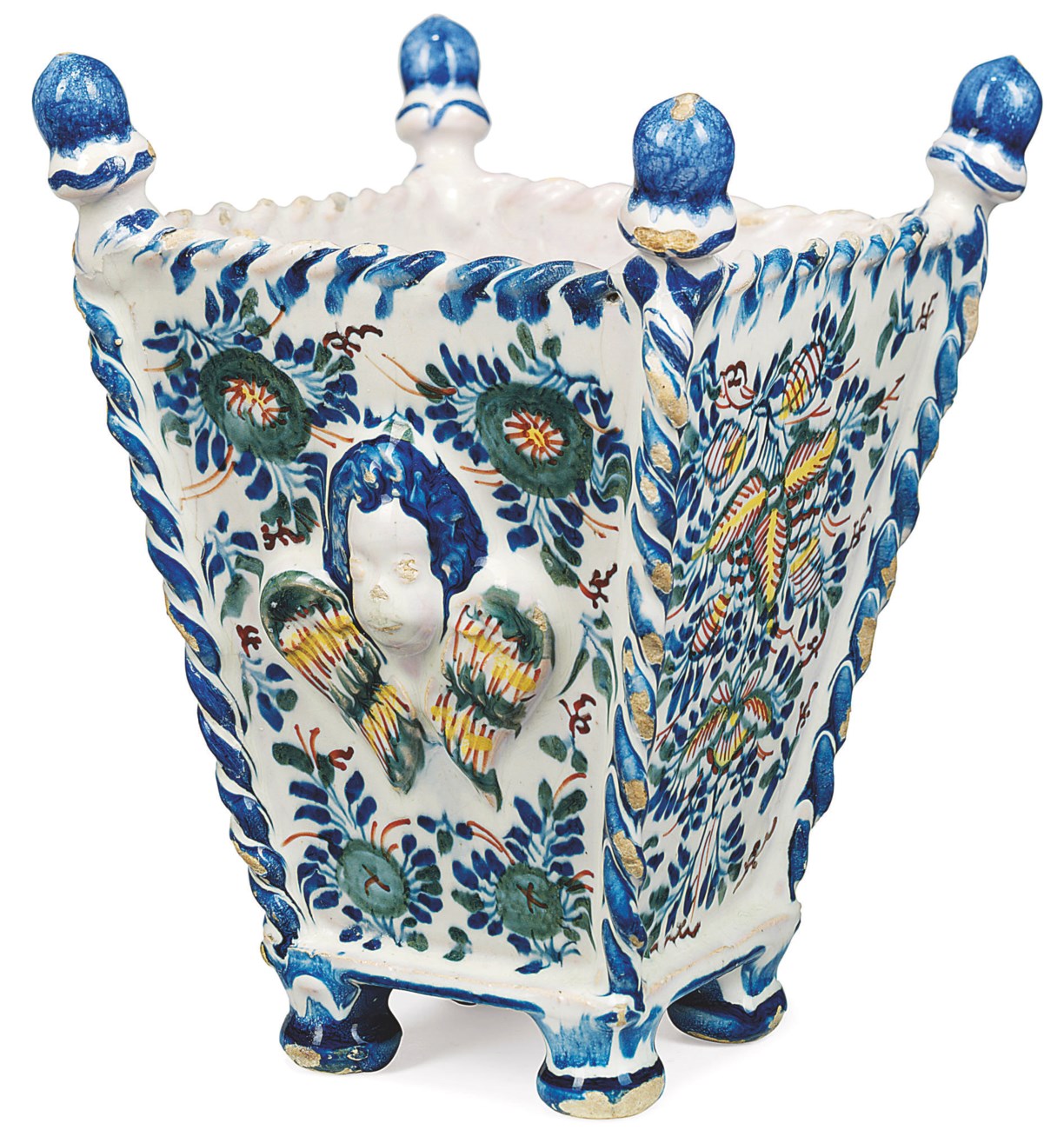 AN ENGLISH DELFT POLYCHROME FLOWER-POT , CIRCA 1690-1710, PROBABLY ...