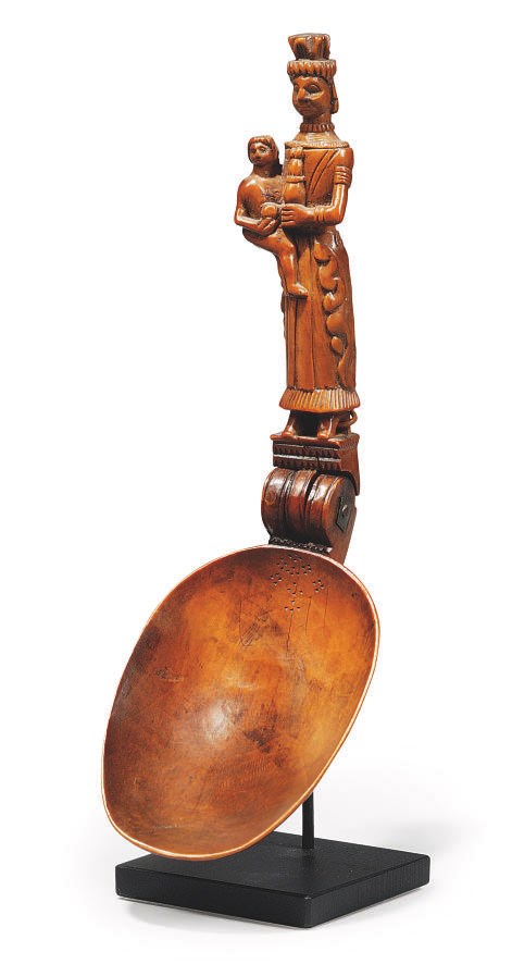 A NORTH ITALIAN OR SOUTH GERMAN BOXWOOD FOLDING SPOON , 17TH CENTURY ...