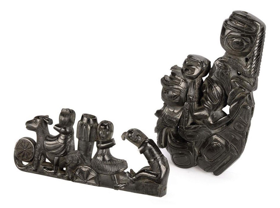 A HAIDA ARGILLITE PIPE , NORTHWEST COAST, BRITISH COLUMBIA | Christie's