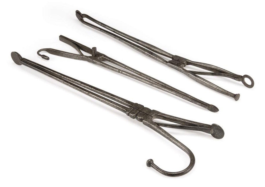 THREE GEORGE III STEEL EMBER TONGS , MID-18TH CENTURY | Christie's