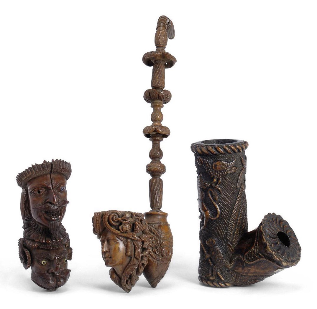 SIX EUROPEAN CARVED TREEN PIPES , LATE 18TH CENTURY AND LATER | Christie's