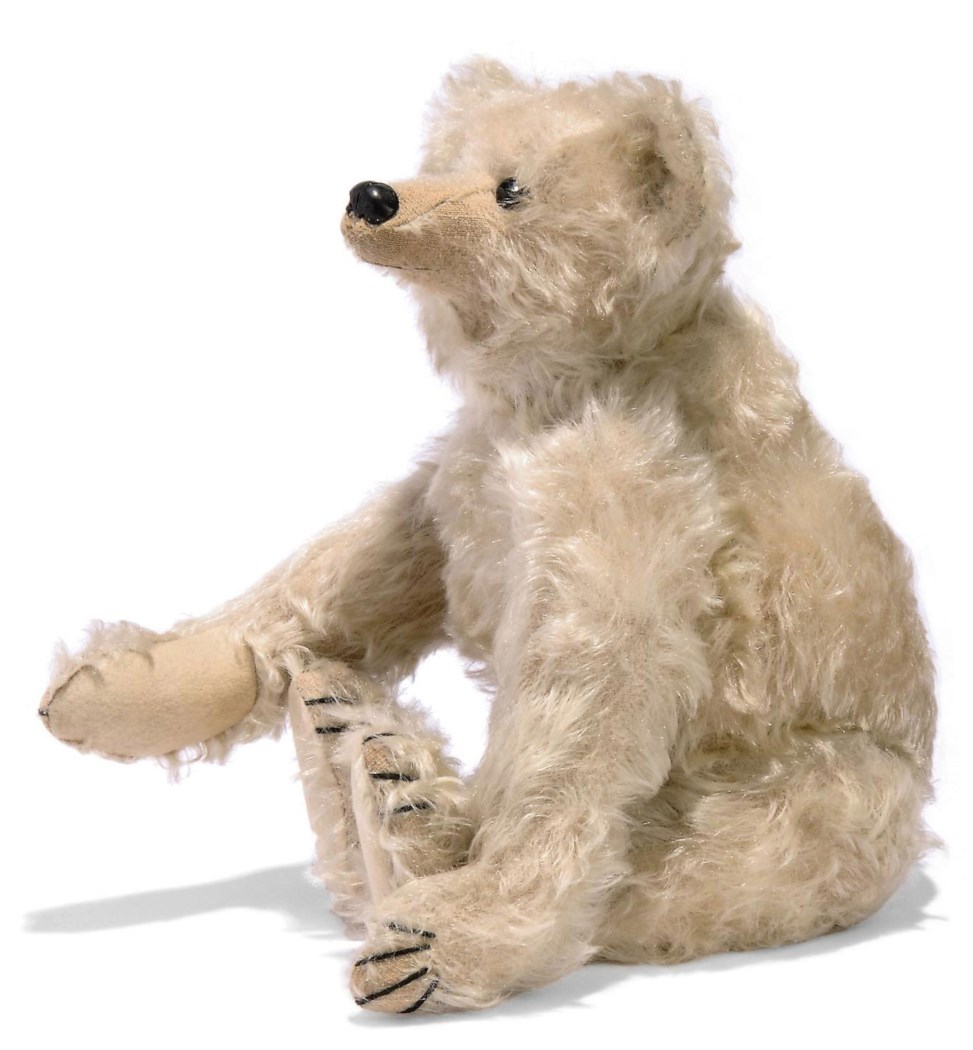 A STEIFF WHITE ROD BEAR, (28PB), jointed with metal rods, mohair, black ...