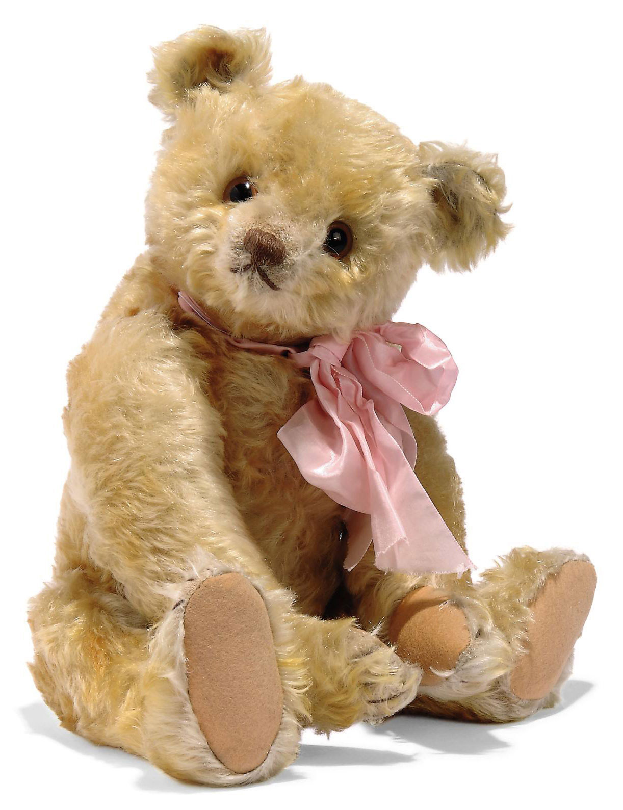 A STEIFF LARGE-EYED BROWN-TIPPED GOLDEN TEDDY BEAR, jointed, mohair ...