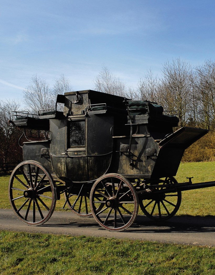AN EARLY VICTORIAN DARK GREEN JAPANNED PRIVATE COACH , BY HOLLAND AND ...