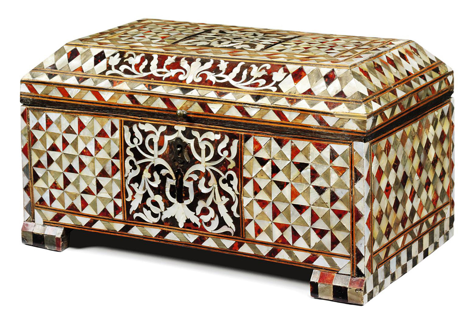 AN OTTOMAN MOTHER-OF-PEARL AND TORTOISESHELL INLAID CASKET , LATE 18TH ...