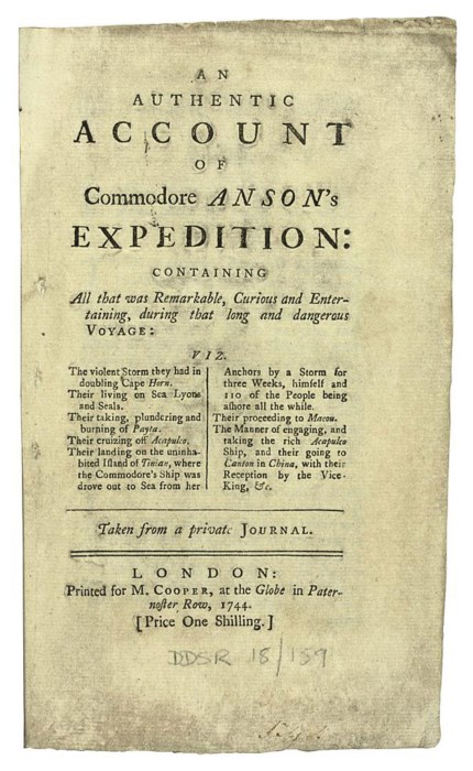 [ANSON, George, Baron (1697-1762)]. An Authentic Account of Commodore ...