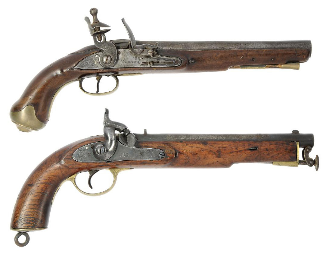 A 16-BORE FLINTLOCK EAST INDIA COMPANY SHORT CAVALRY PISTOL