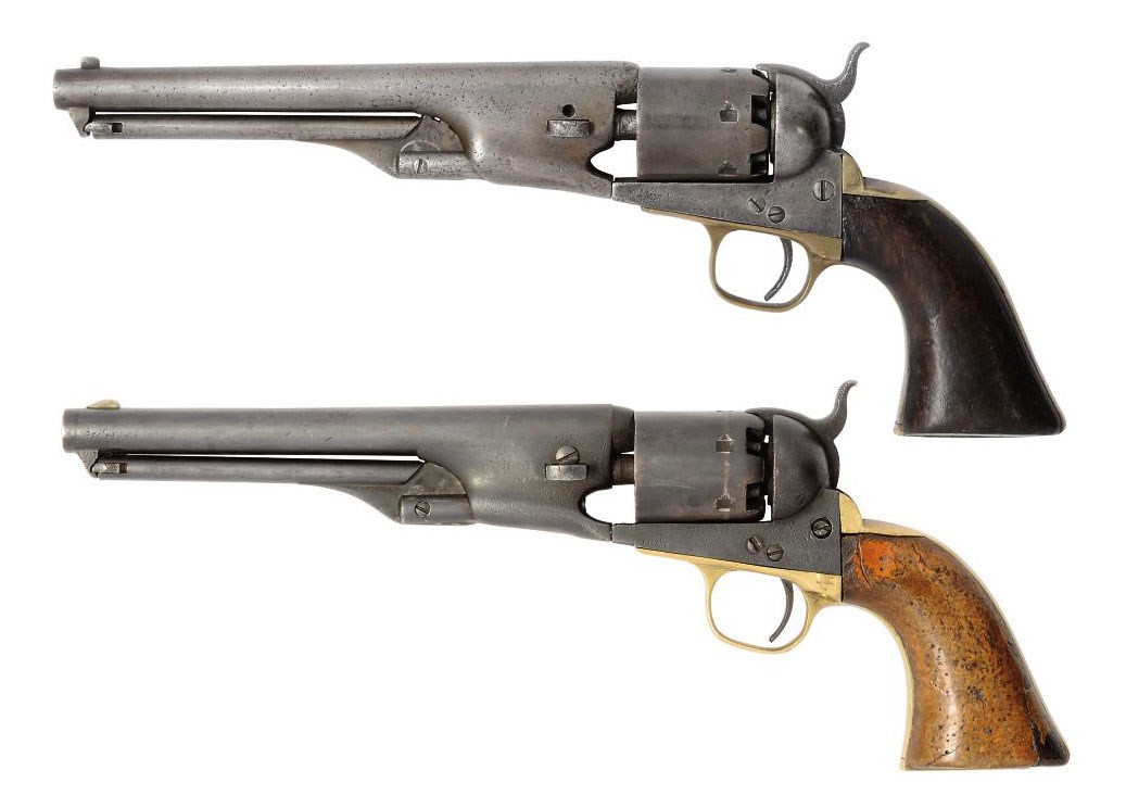 TWO .36 'MODEL 1861' SIX-SHOT SINGLE-ACTION PERCUSSION NAVY REVOLVERS ...