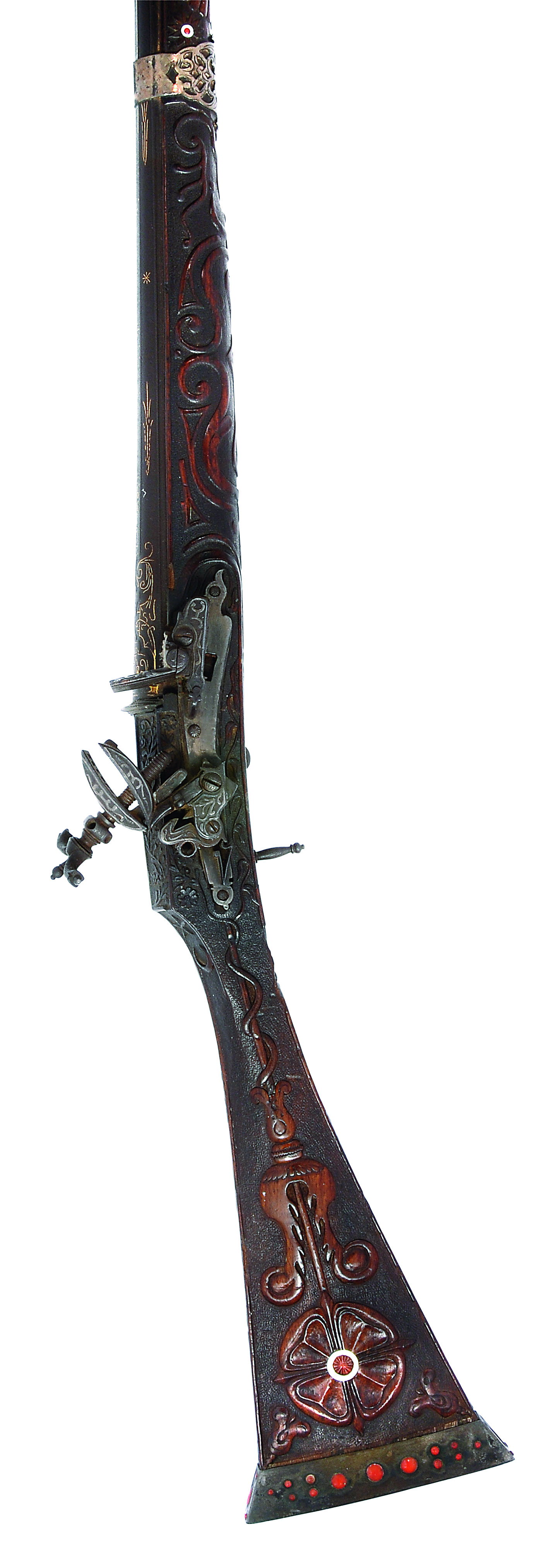AN ORNATE NORTH AFRICAN 14-BORE TOE-LOCK GUN