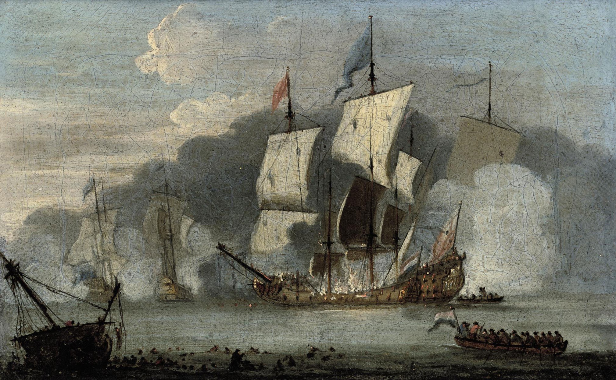 Peter Monamy (London 1681-1749) , The battle of Solebay, 28th May 1672 ...